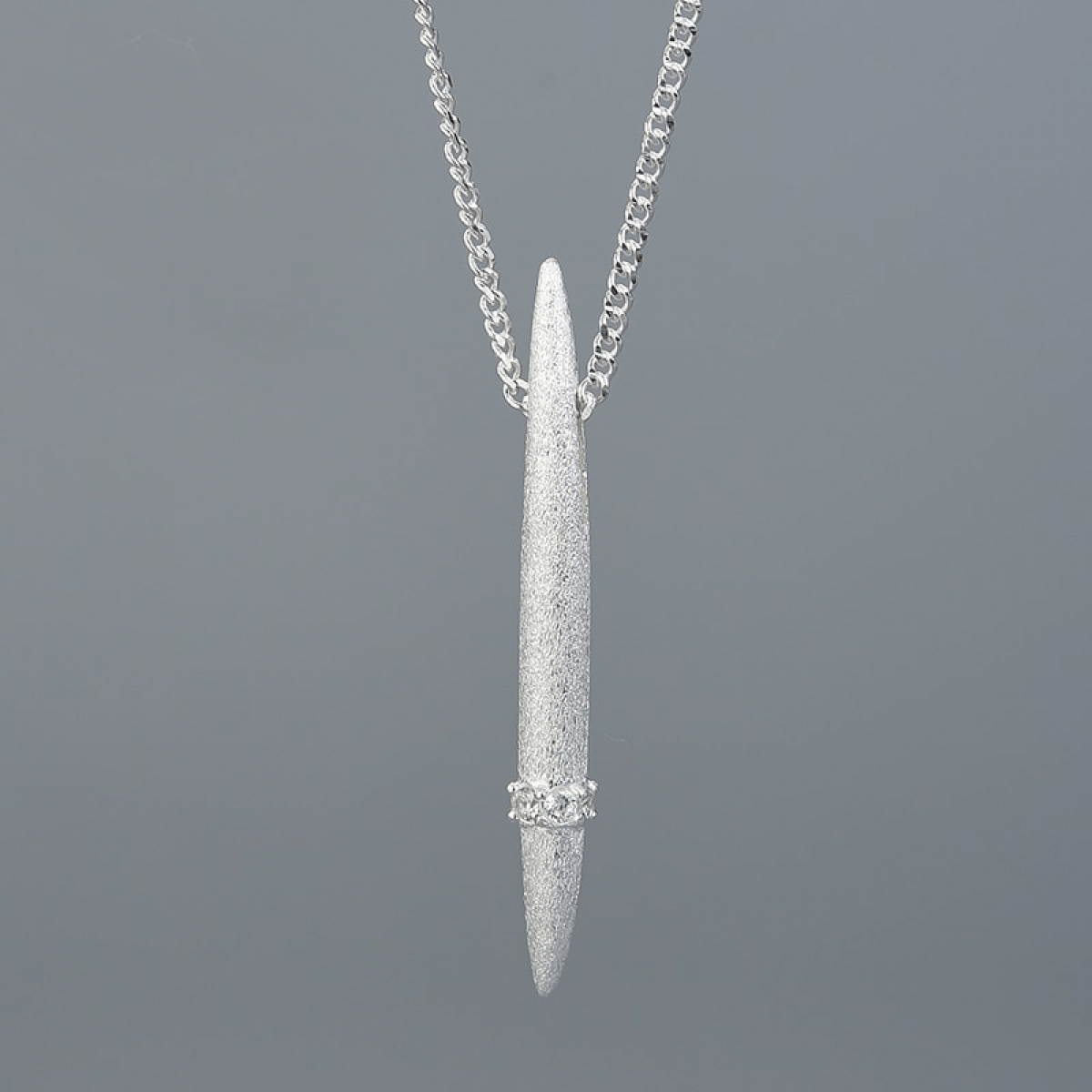 Vertical Needle Shape Silver Pendant Necklace - Silver Necklaces | La ...
