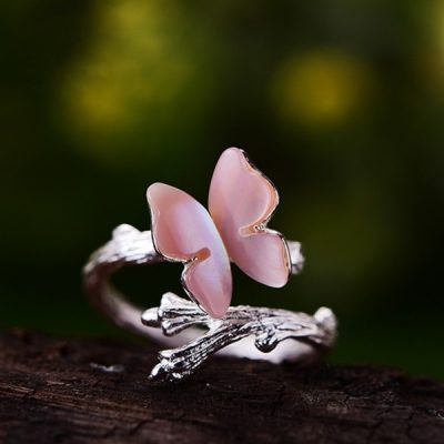 Cute Butterfly on Branch Handmade Ring - Butterfly Lullaby, Handmade ...